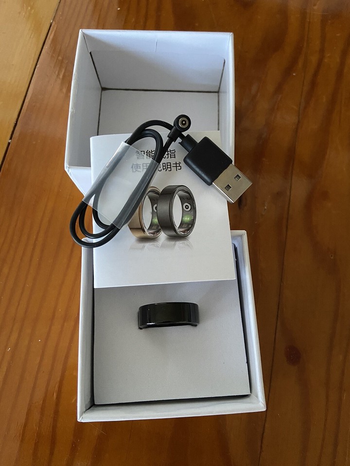 Vital Health Ring/Smart Health Ring Size 10, Black, Mobile App Real ...