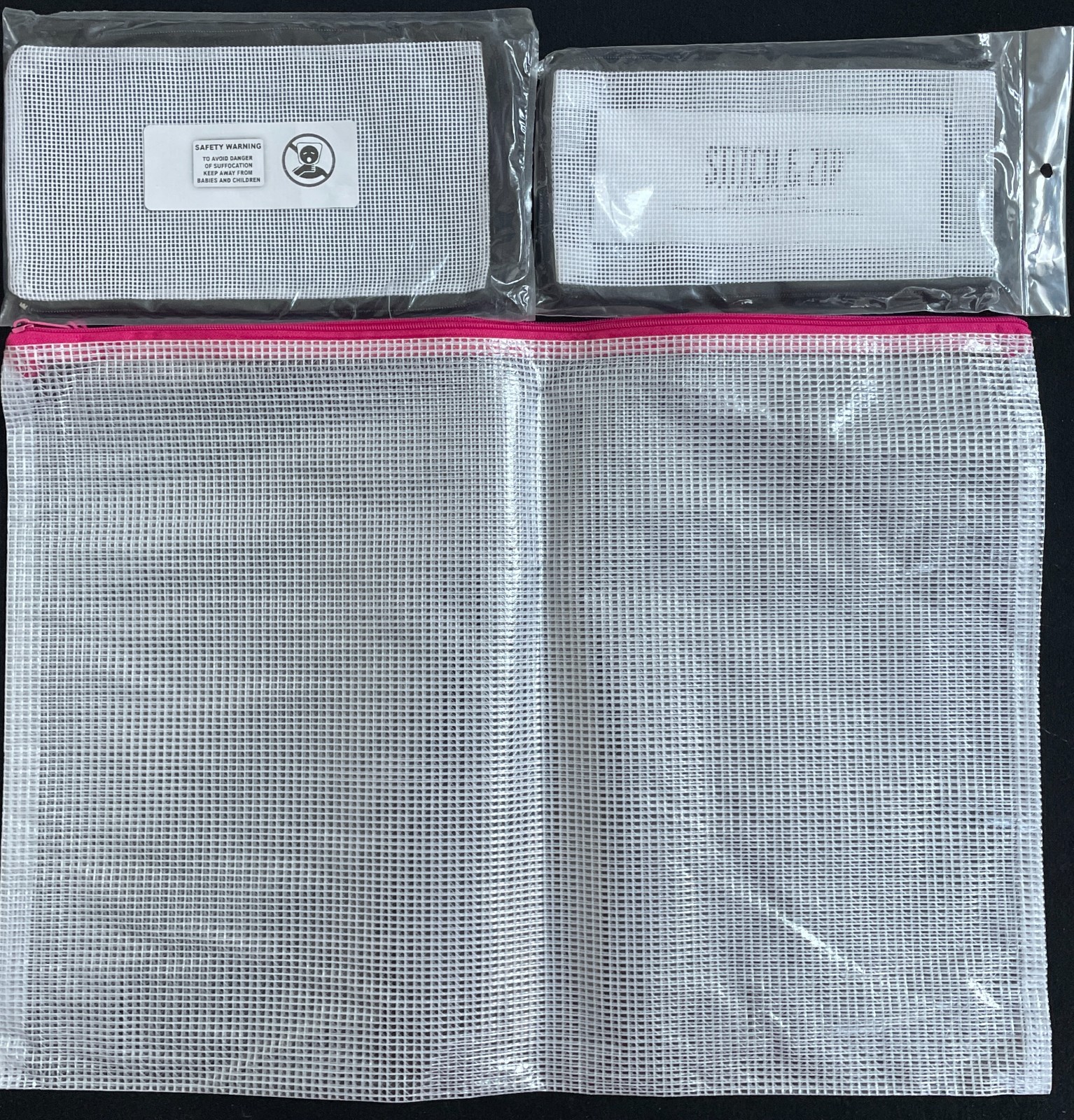 3xNeedlecraft Supplies: Plastic Mesh Project bag+Self-finish EG Case ...