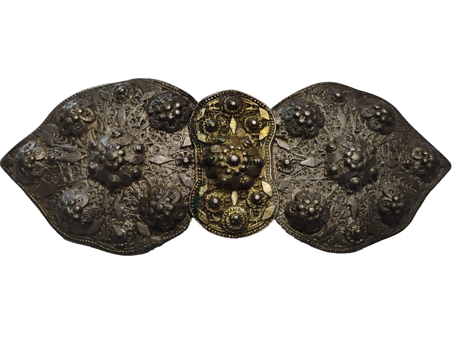 Antique Ottoman Turkish Silver Belt Buckle - 136g - Gem