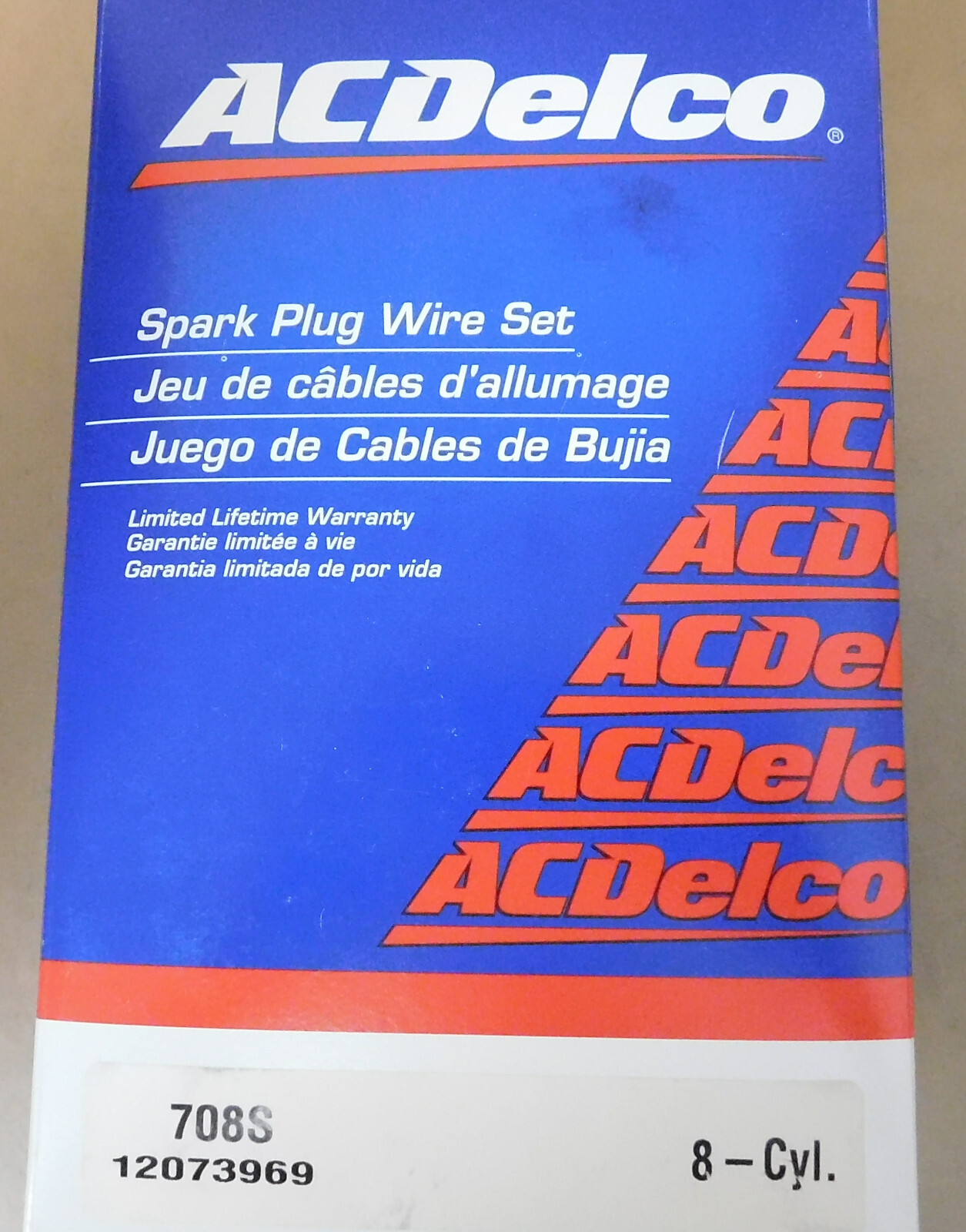 GM AC Delco 708S 8 Cylinder Plug Wire Set, Suppression Wire, Silicone ...