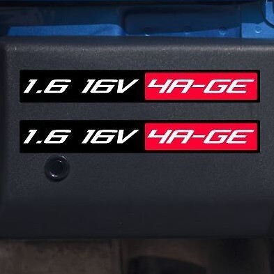 2x 1.6 16v 4A-GE Decal Stickers Toyota Corolla AE86 AE82 and AE92 GTI ...