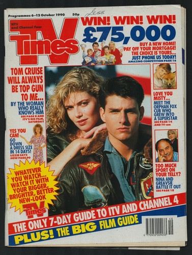 TV Times Oct 6-12 1990 HTV Tom Cruise Kelly McGillis Top Gun | eBay