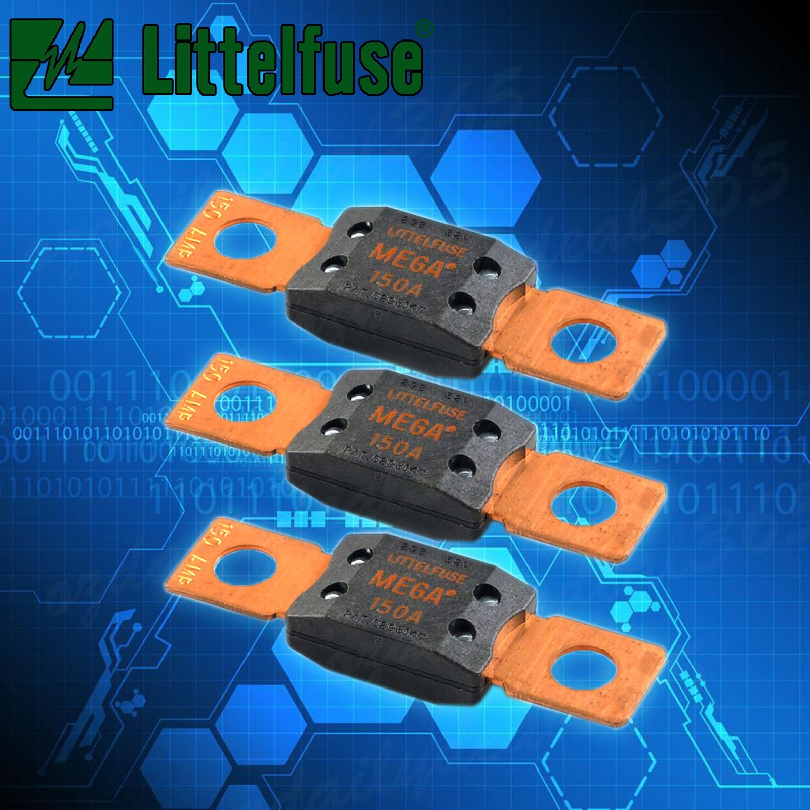 3pcs GENUINE LITTELFUSE MEGA FUSE 150A AMP FUSES DUAL BATTERY BATTERIES ...