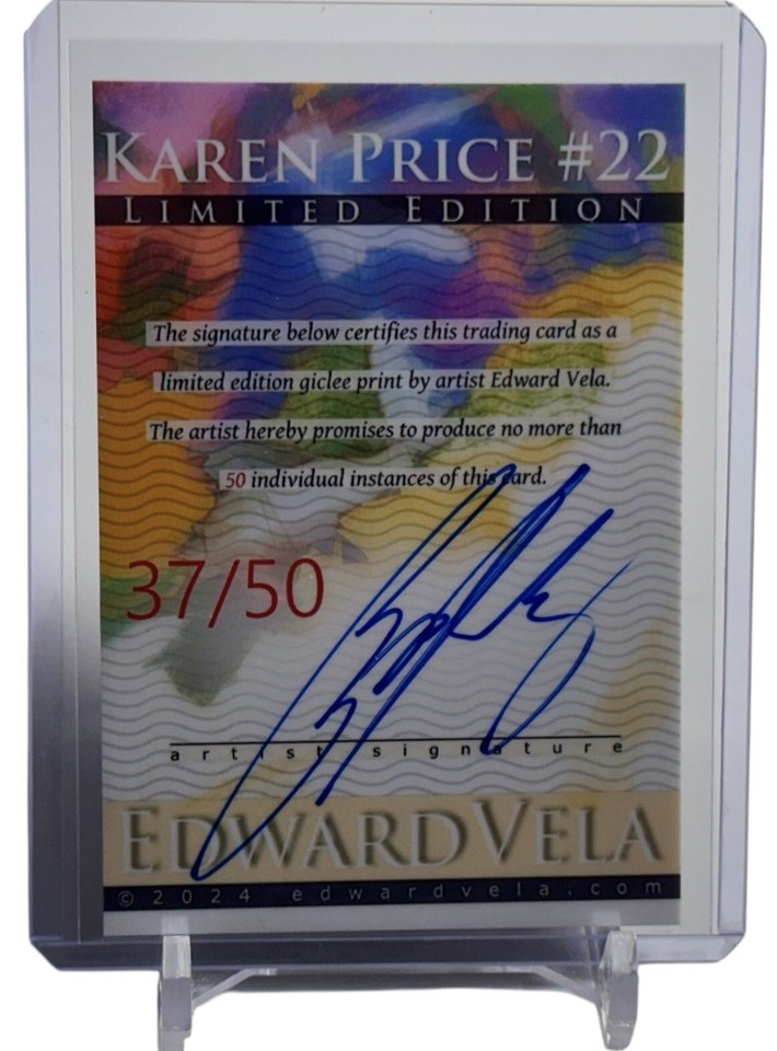 Karen Price Playboy Limited Edition Art Card 22 #37/50 Auto By Edward ...
