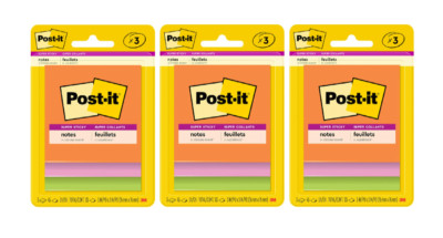 Post it Super Sticky Notes, 3 Sticky Note Pads, 3 x 3 in 3 Pack | eBay
