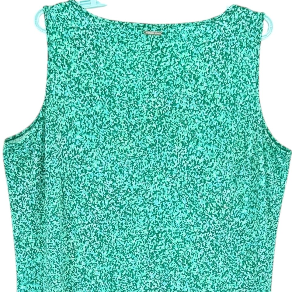 Michael Kors Women Green Floral Sleeveless Maxi Dress Slit Front Plus ...