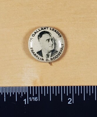 1940 FDR Roosevelt Gallant Leader Litho Pinback Button Badge | eBay