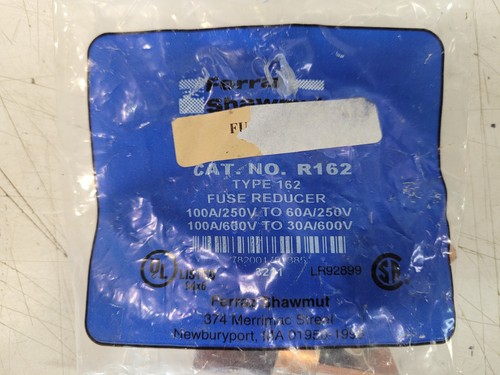 Ferraz Shawmut R162 Rejection Fuse Reducer, 600 VAC, 60 A, Class: R | eBay
