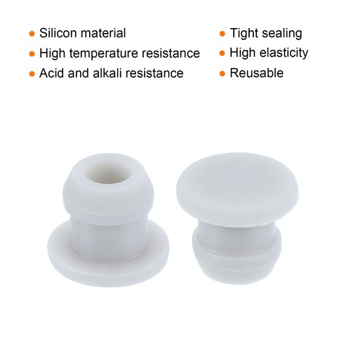 Silicone Snap in Locking Hole Plugs, Seal Cover Panel Round 7mm Grey ...