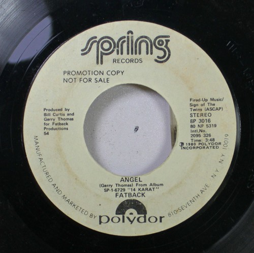Soul Promo 45 Fatback - Angel / Angel On Polydor | eBay