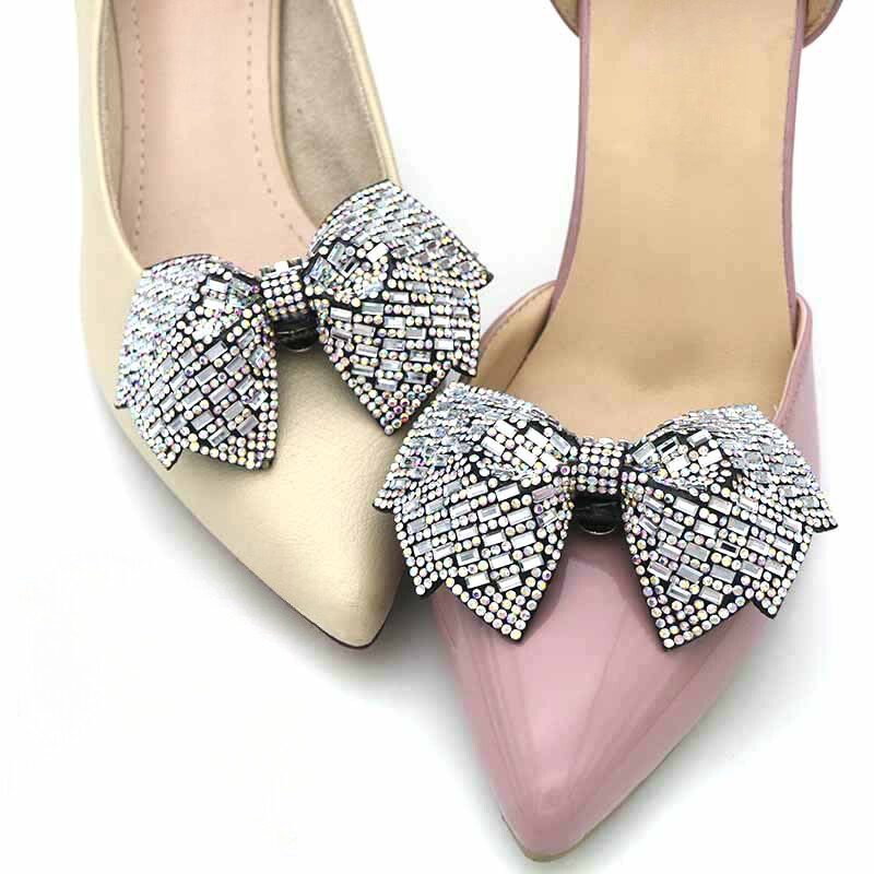 1 Pair Rhinestone Crystal Bow Shoe Clips Heels Sandal Charm Decor ...
