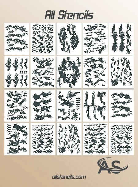 Camo Stencils Set Guns Wrap Skins Vinyl Camouflage ACU | eBay