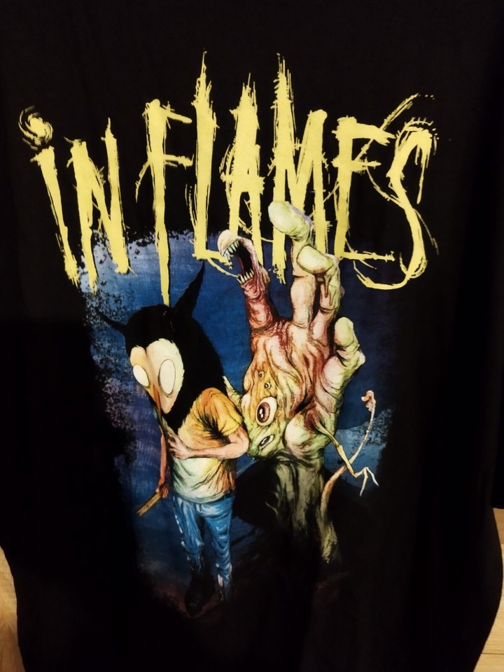 Vintage In Flames Band T Shirt Early 2000s Black 2XL Metal | eBay