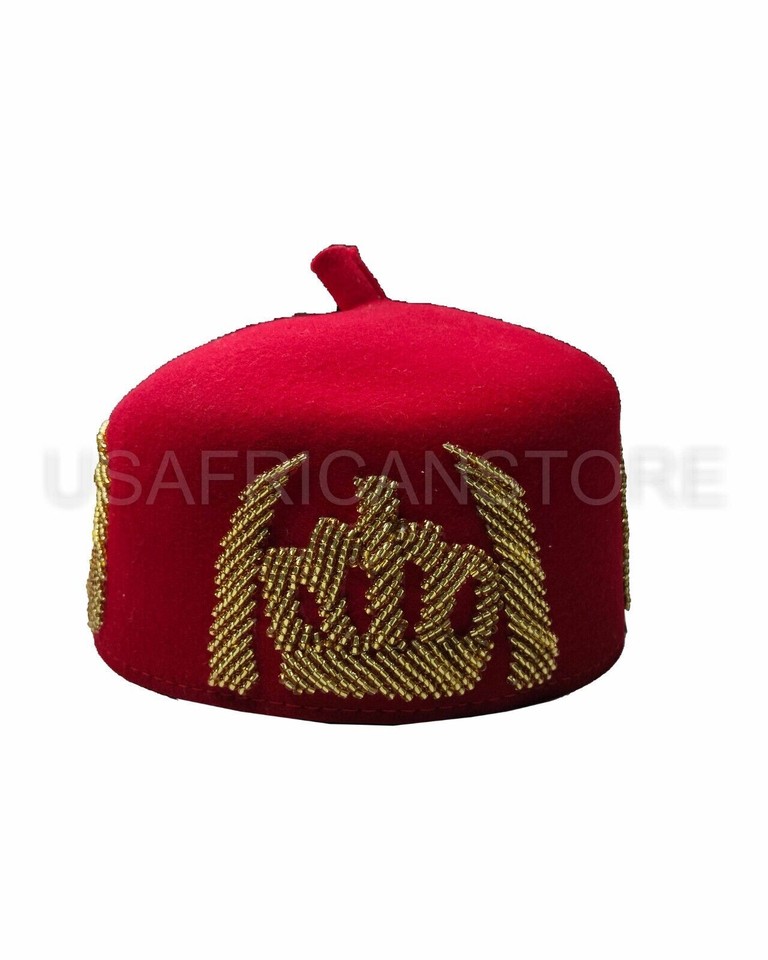 Red High Chief Igbo Cap For Men, Igbo Traditional High Chieftaincy Red ...