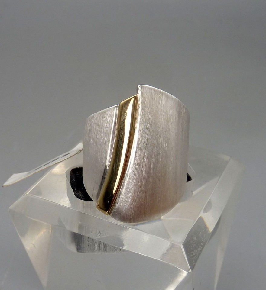 KMPP Vintage Modernist Ring Gr 57 TOP Design 925 Silber 585 Gold 14K ...