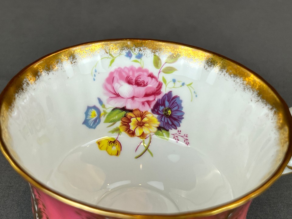 Paragon PINK & GOLD CABBAGE ROSE Footed Cup and Saucer Set by Reg ...