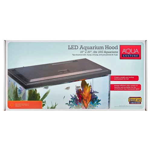 Aqua Culture Fish Tank Hood with LED Light, 20" x 10", for Most 10 ...