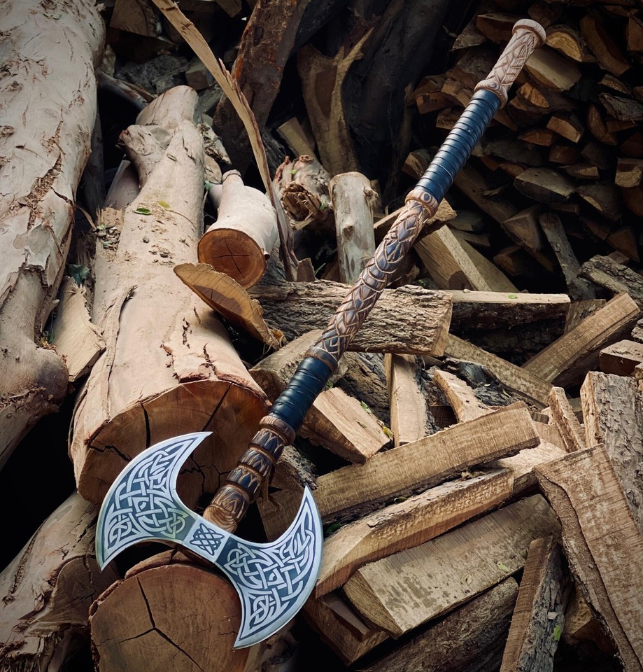 Double-Sided Axe 38 - High Carbon Steel Blade, Ash Wood Handle ...
