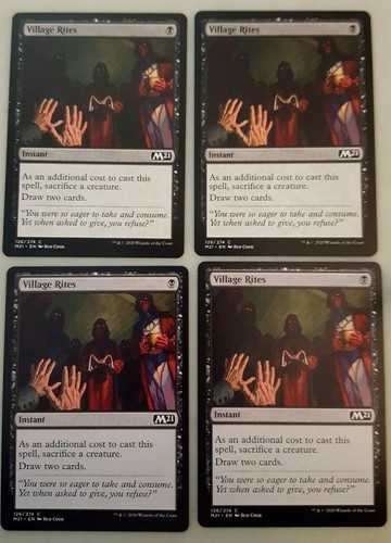 4x Village Rites M21 Core Set 2021 MTG Magic The Gathering NM Playset ...