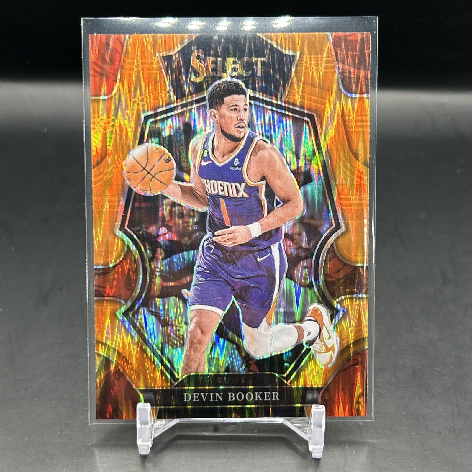 2022-23 Select Basketball Devin Booker Orange Flash Prizm #138 Premier ...