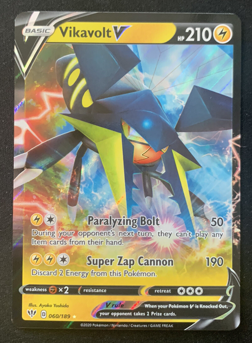 Vikavolt V 060/189 Darkness Ablaze Ultra Rare Holo Pokemon TCG Card NM ...