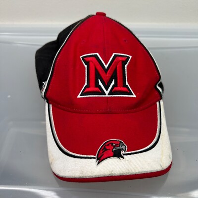 Miami RedHawks Hat Mens Adjustable Red Strap Baseball Cap College NCAA ...