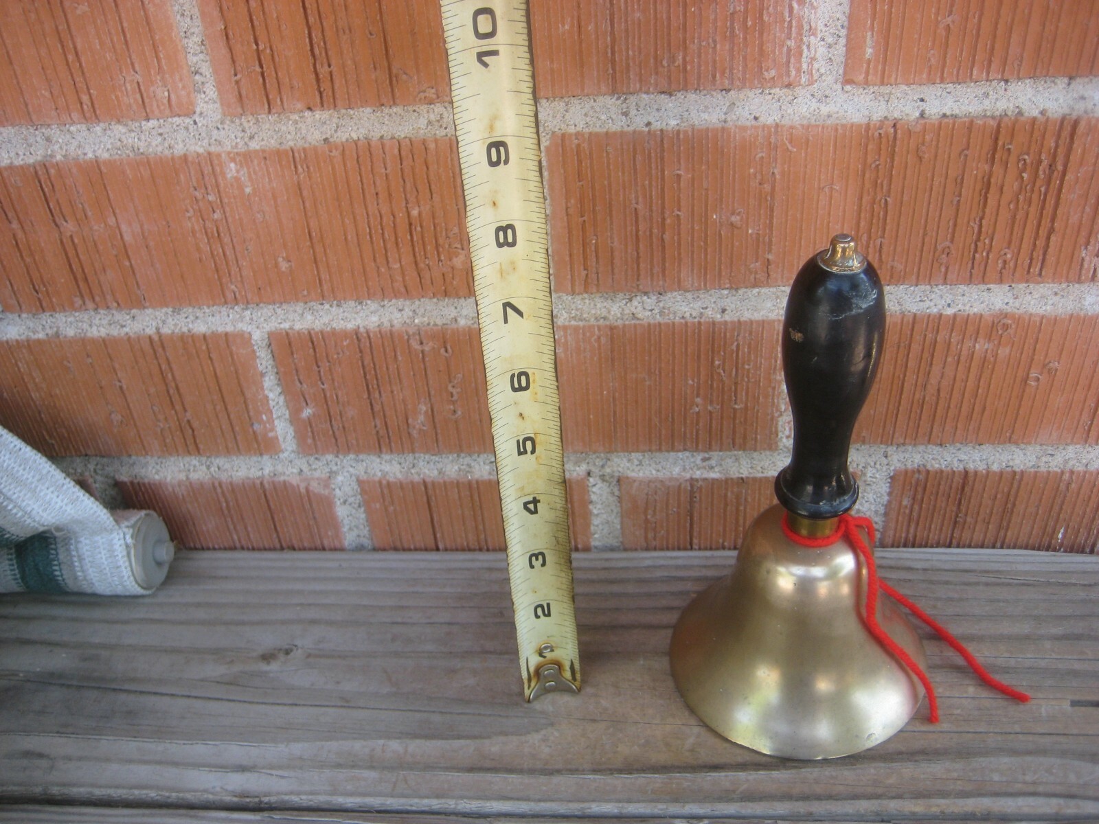Vintage 4" Diameter x 7" Ht. MEDIUM ** Brass Teacher School Hand Bell ...