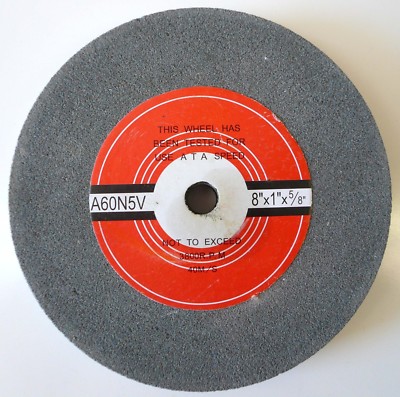 Bench Grinding Wheel 8" x 1" x 5/8" x 60 Grit Fine Aluminum Oxide 3800 ...