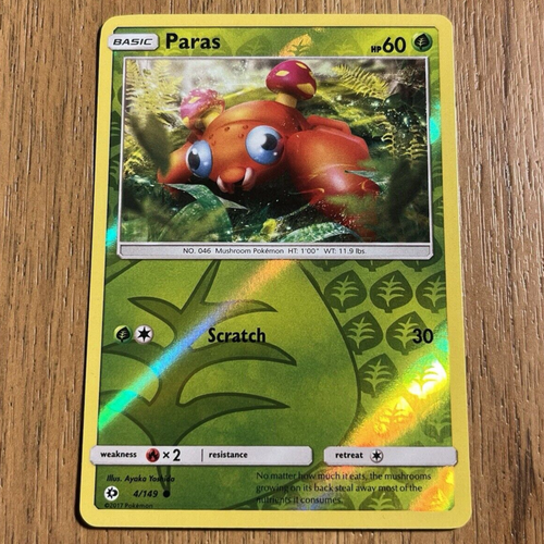 Paras 4/149 Sun & Moon Reverse Holo Pokemon Card NM | eBay