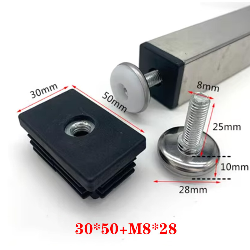 Adjustable Table Legs Furniture Levelling Feet/Square Tube Insert End ...