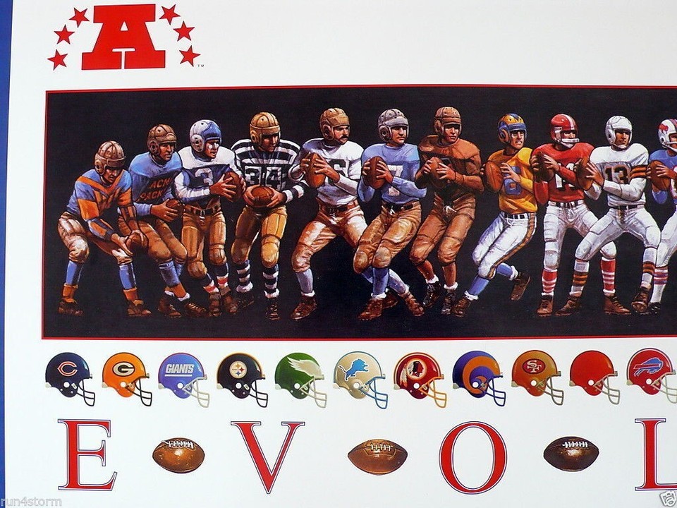 1994 NFL 75th Anniversary Evolution LE/S Action Images 37 3/4" x 13 3/4 ...