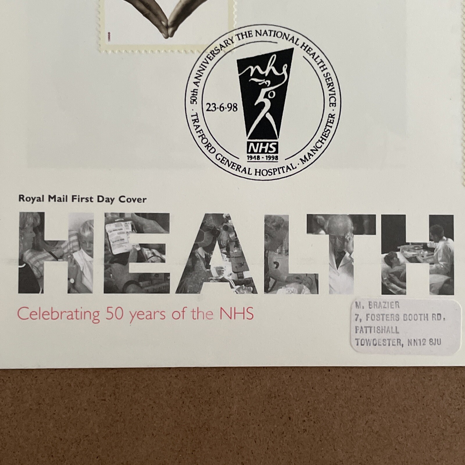 HEALTH 50 Years of NHS Hands 1998 First Day Cover Cancelled CDS PMK ...