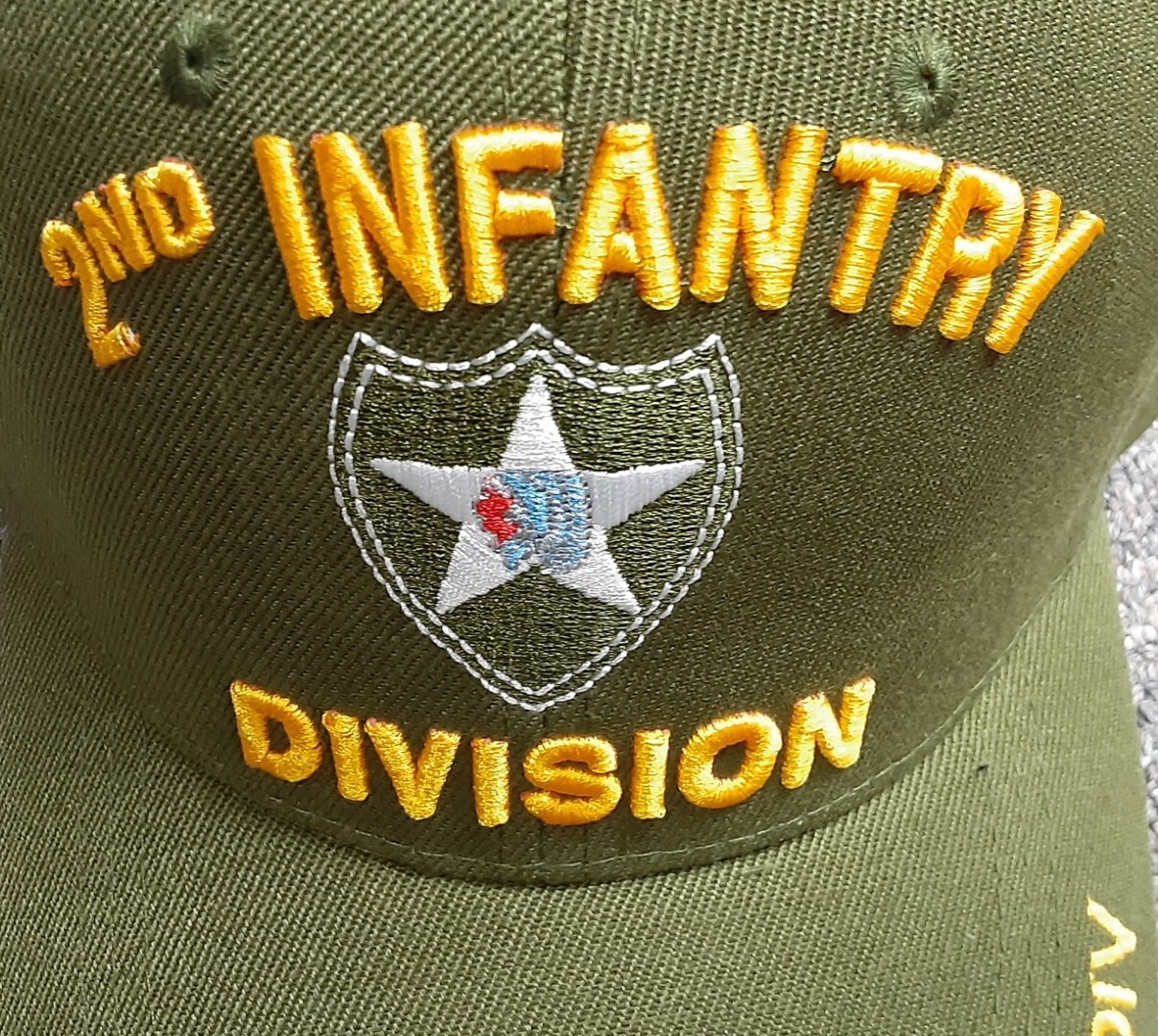 2nd Infantry Division Green Army Cap New Embroidered Adjustable Acrylic ...