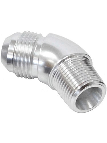 Aeroflow 45 Degree NPT to AN Full Flow Adapter 1/4 to -6AN Silver ...