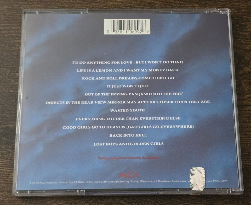 BAT OUT OF HELL II : BACK INTO HELL by Meat Loaf (CD 1993, Geffen) | eBay