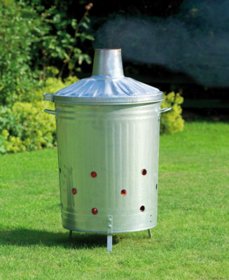 Metal Galvanised Incinerator. Garden incinerator. Metal Fire Bin. | eBay