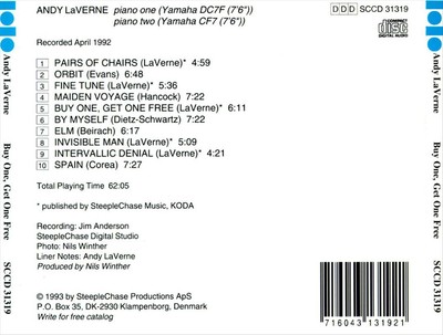 ANDY LAVERNE BUY ONE, GET ONE FREE NEW CD 716043131921 | eBay