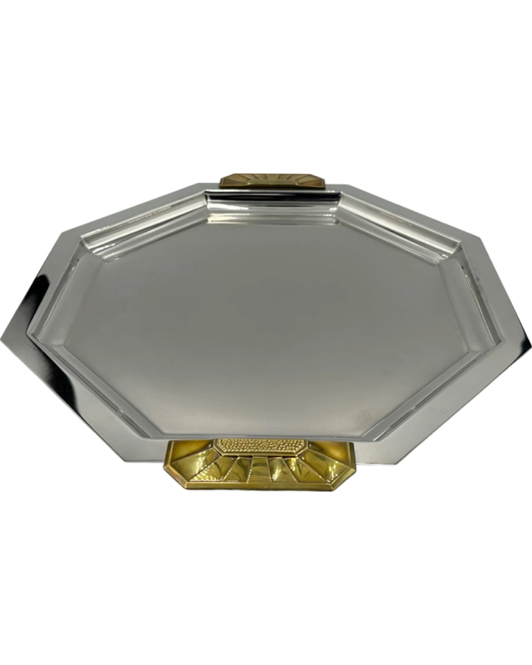 Vintage Jean Couzon Orfevre Art Deco Style Serving Tray 1985 Made in ...