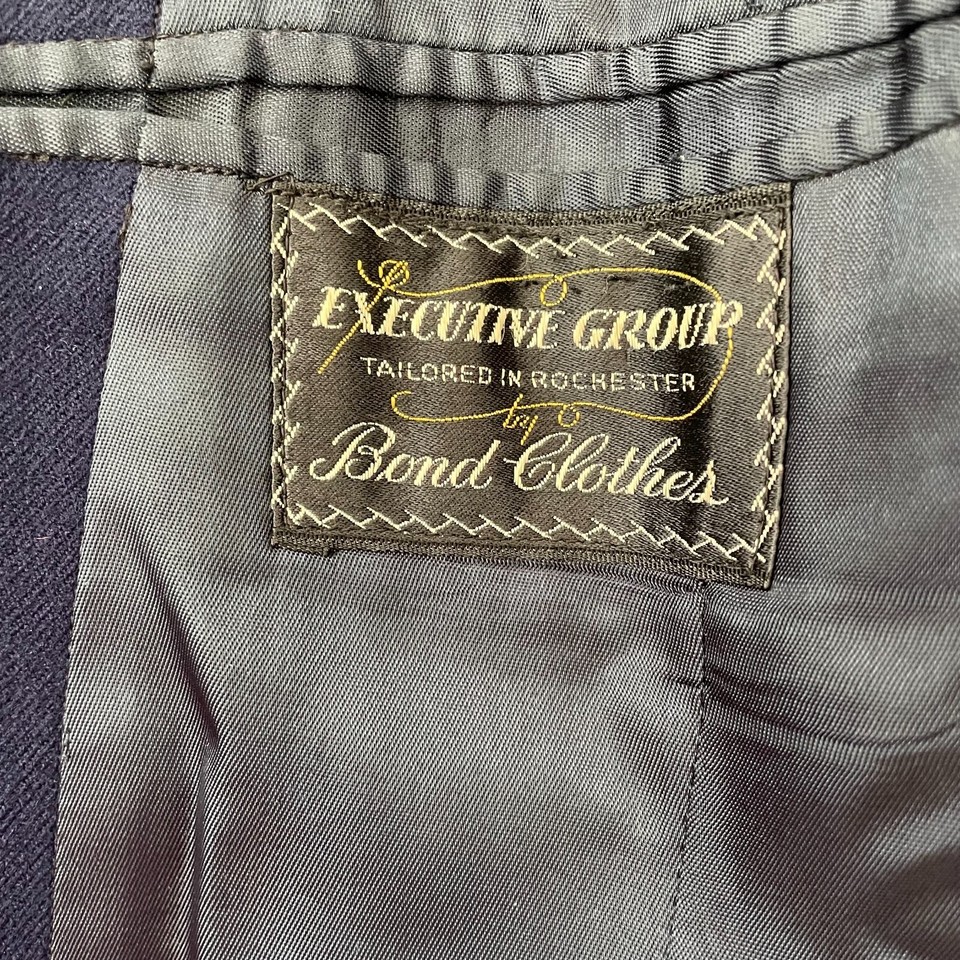 40sVintage Bond Clothes Navy Blue 4-Button Double Breasted 2pc Mens ...