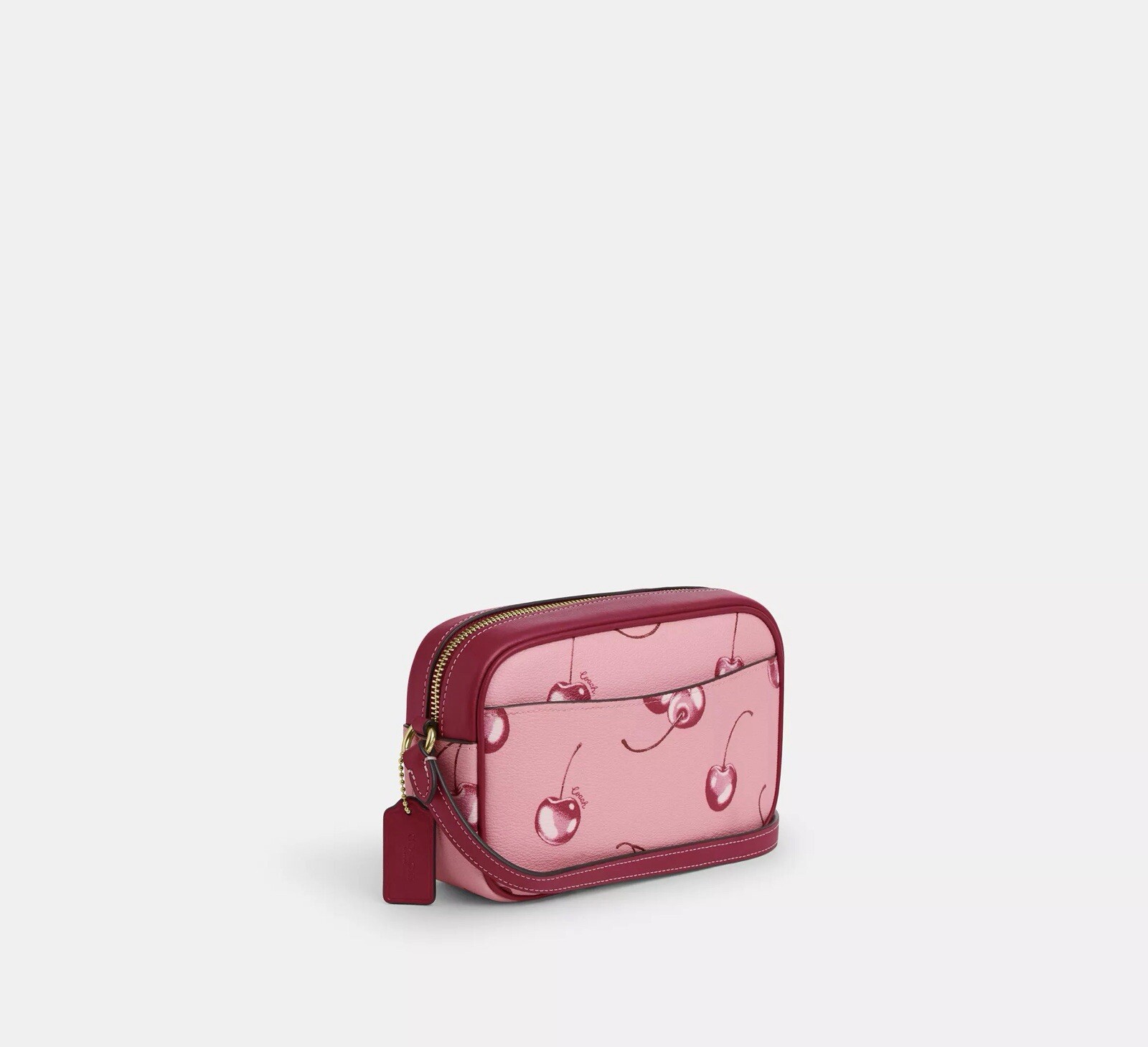 NWT Coach Mini Jamie Camera Bag With Heart Cherry Print Pink With Small ...