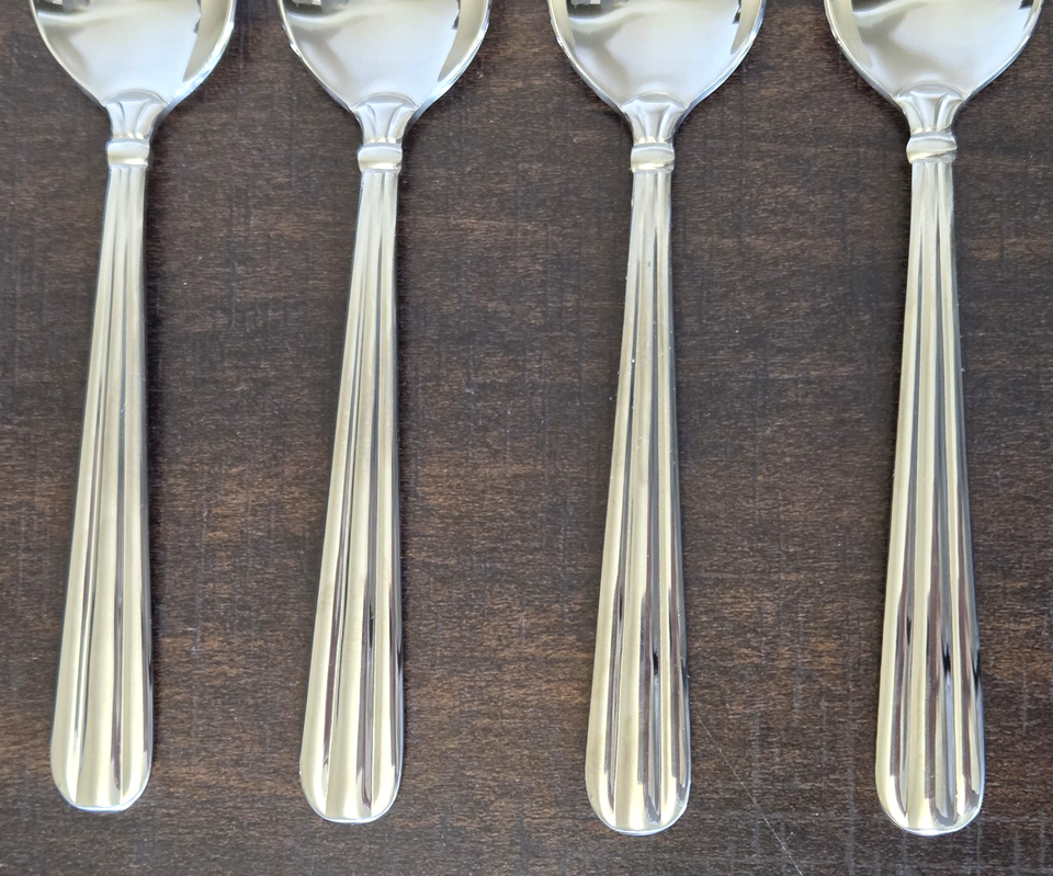 Oneida Stainless UNITY Set of 4 Oval Soup Place Spoons 7.25" Flatware ...