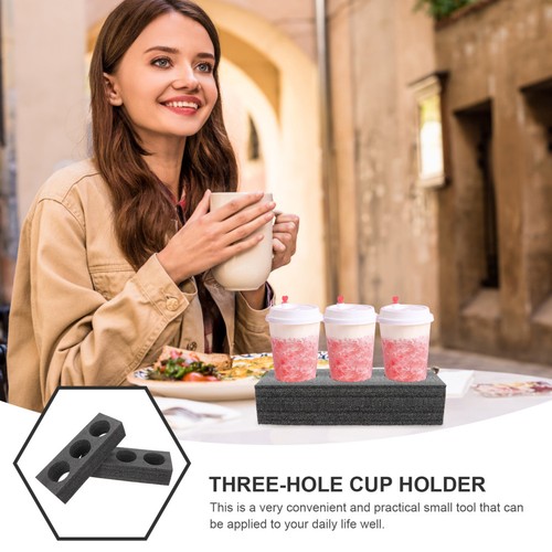 3 Count Milk Tea Packing Tray Cup Fixing Holder Take-out Carriers for ...