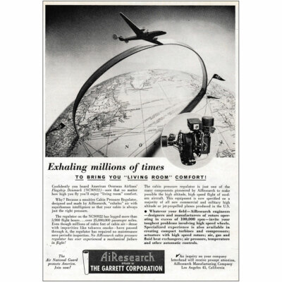 1949 AiResearch: Exhaling Millions of Times Vintage Print Ad | eBay