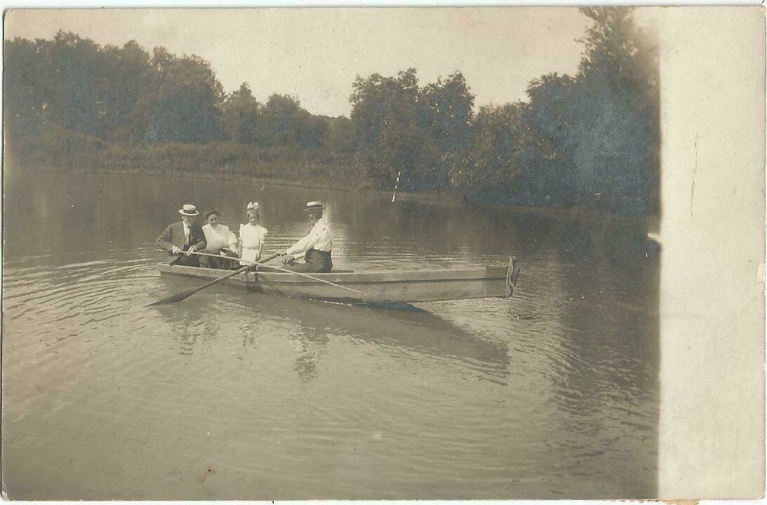 Modale, IA Logan, Iowa 1907 RPPC Postcard, Boating on the Lake | eBay