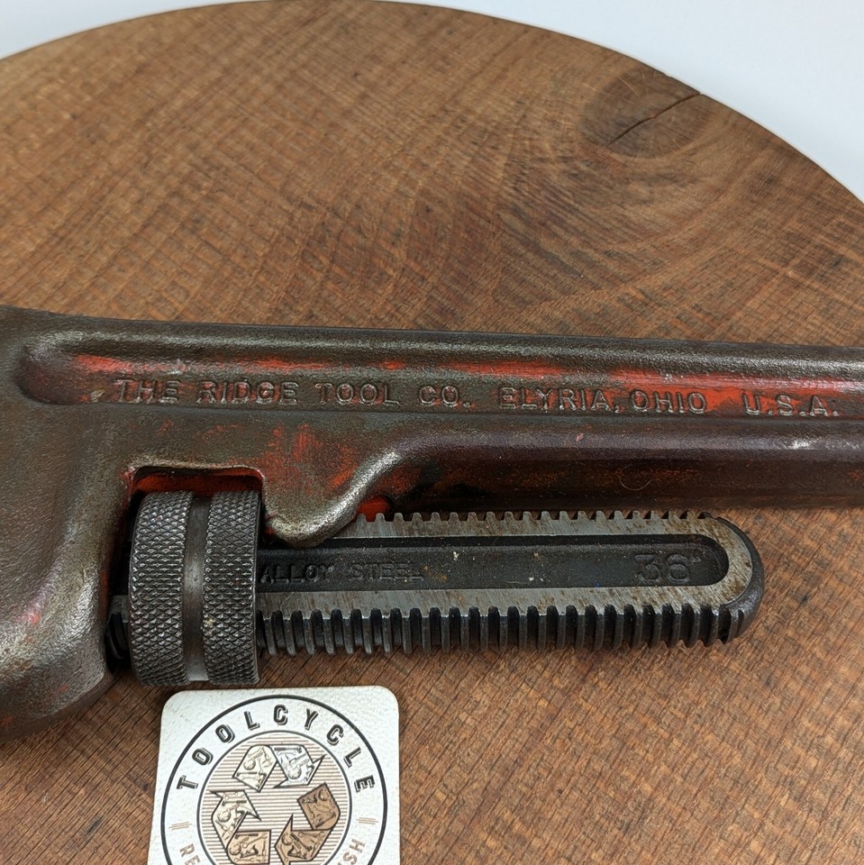 RIDGID 36" Heavy Duty Adjustable Pipe Wrench Vintage Ridge Tool Co USA ...