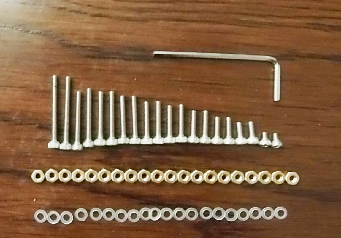 Stainless steel and Brass Headshell Mounting Screws 55 Piece Set Brand ...
