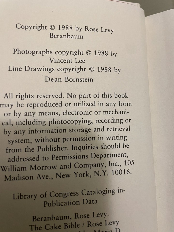 The Cake Bible by Dean G. Bornstein and Rose Levy Beranbaum (1988 ...