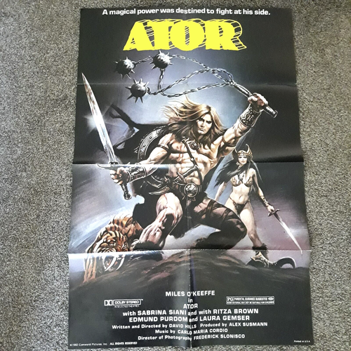 ATOR orig 1982 one sheet movie poster MILES O'KEEFFE/LAURA GEMSER ...