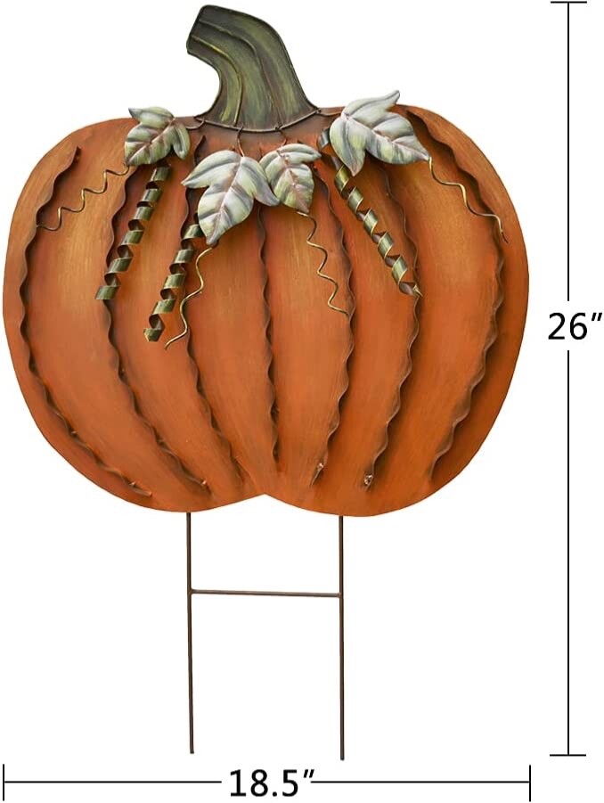 Pumpkin Garden Stake Metal Pumpkin Yard Sign Fall Decor, Decorative ...