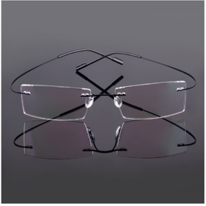 Beta-Ti Designer Brand Style Flexible Memory Rimless Eyeglasses Frame ...